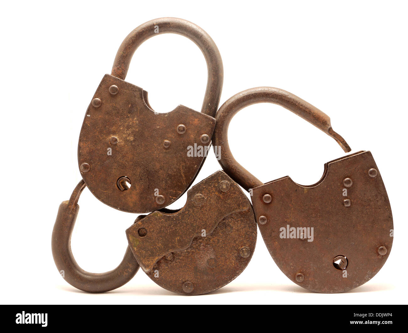 The old locks on a white background Stock Photo - Alamy