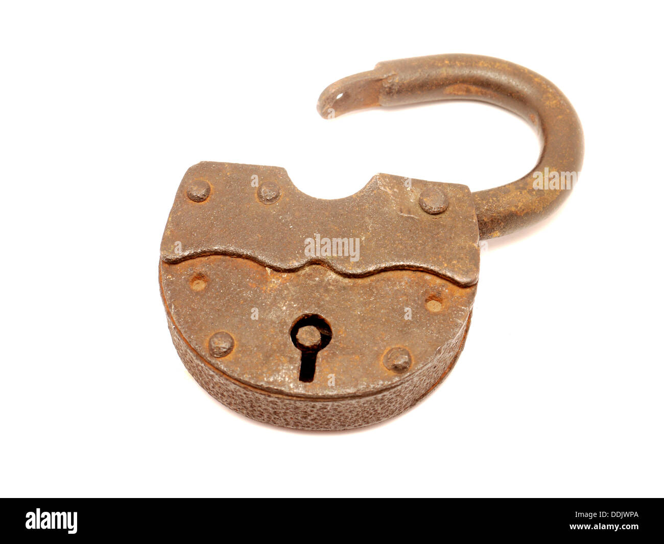 The old lock on a white background Stock Photo - Alamy
