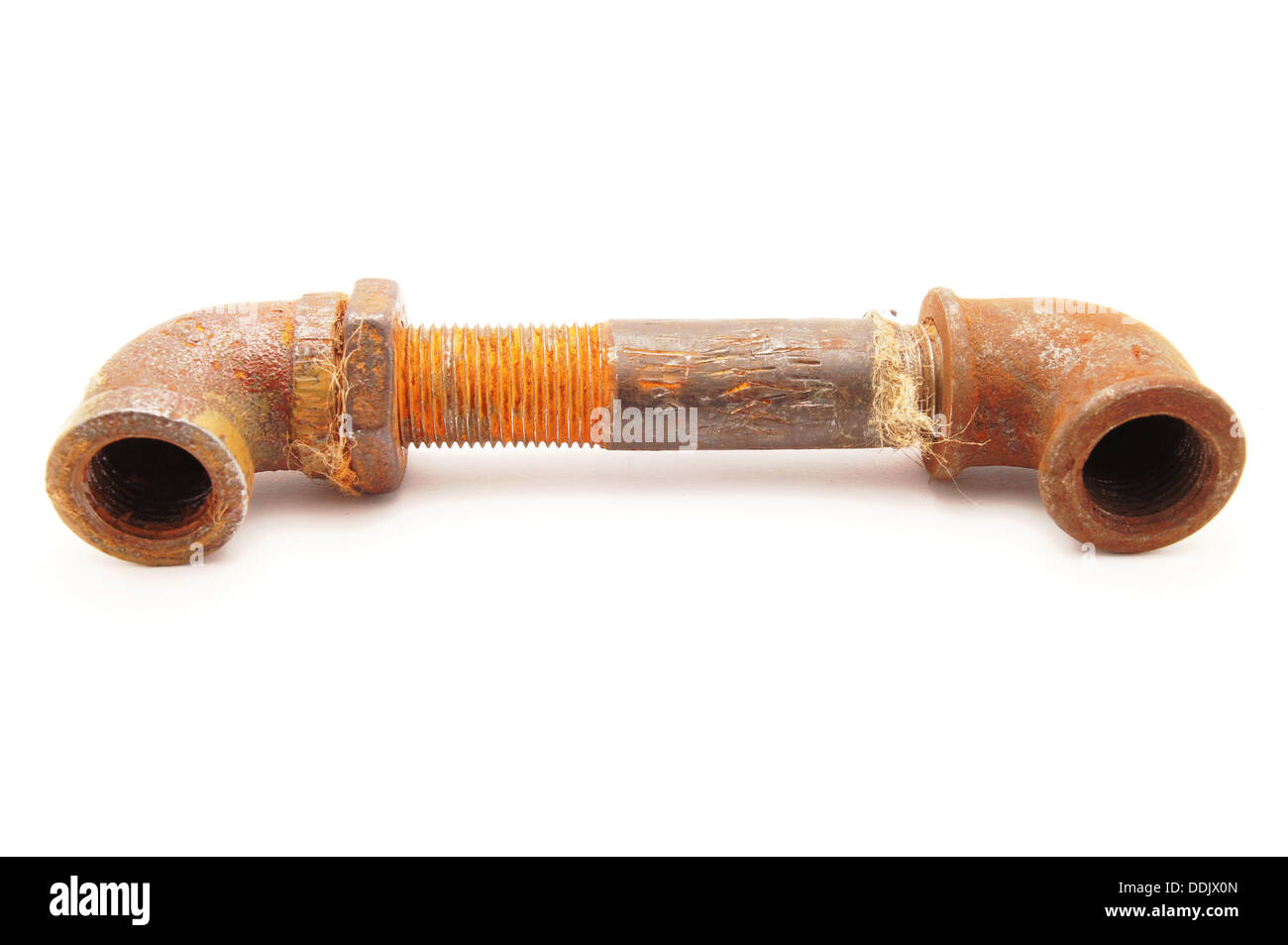 Old a pipe on a white background Stock Photo - Alamy