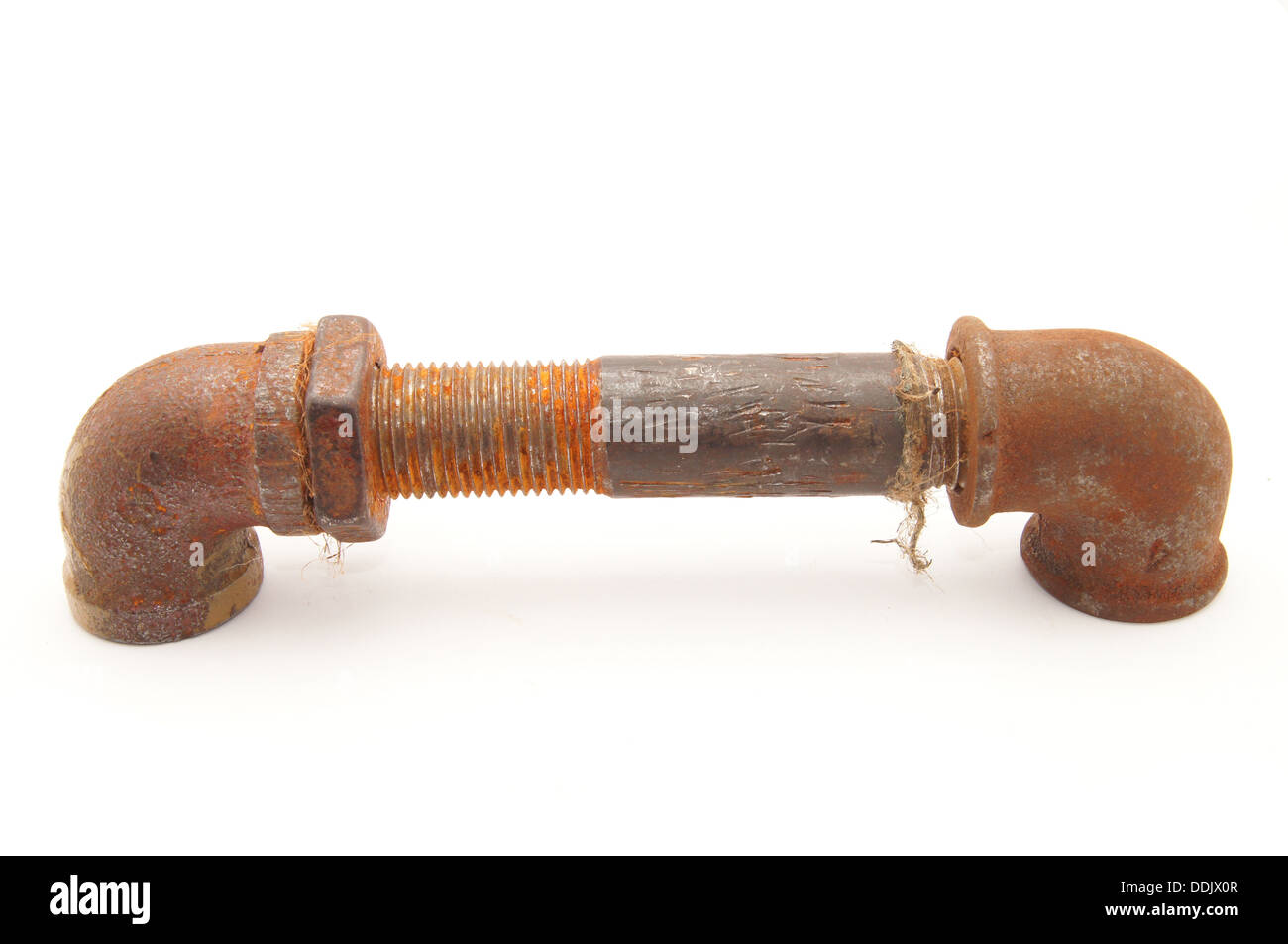 Old a pipe on a white background Stock Photo - Alamy