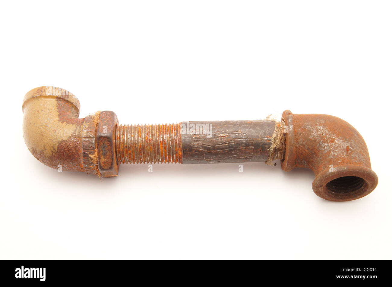 Old a pipe on a white background Stock Photo - Alamy