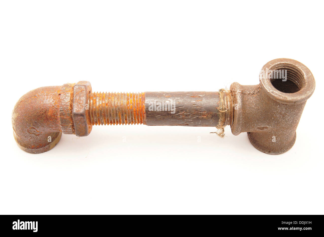Old a pipe on a white background Stock Photo - Alamy