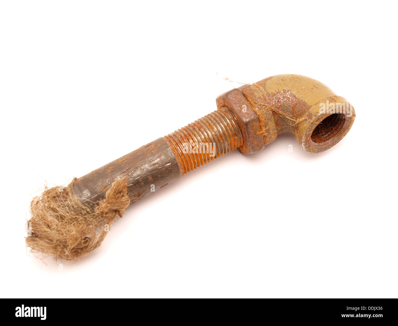 Old a pipe on a white background Stock Photo - Alamy