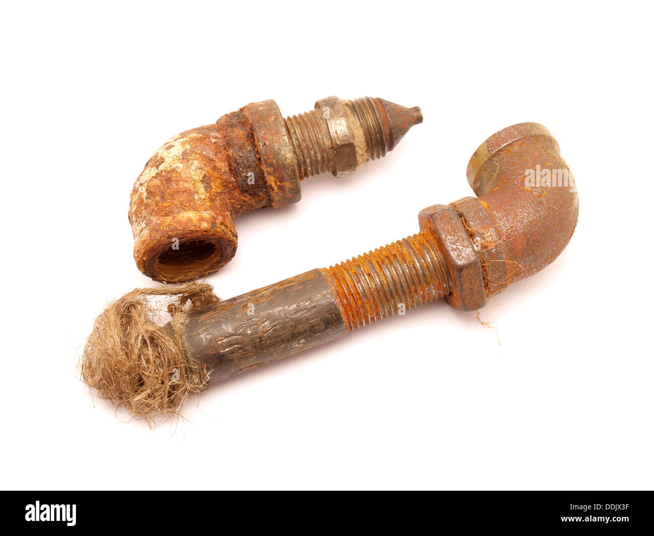 Old a pipe on a white background Stock Photo - Alamy