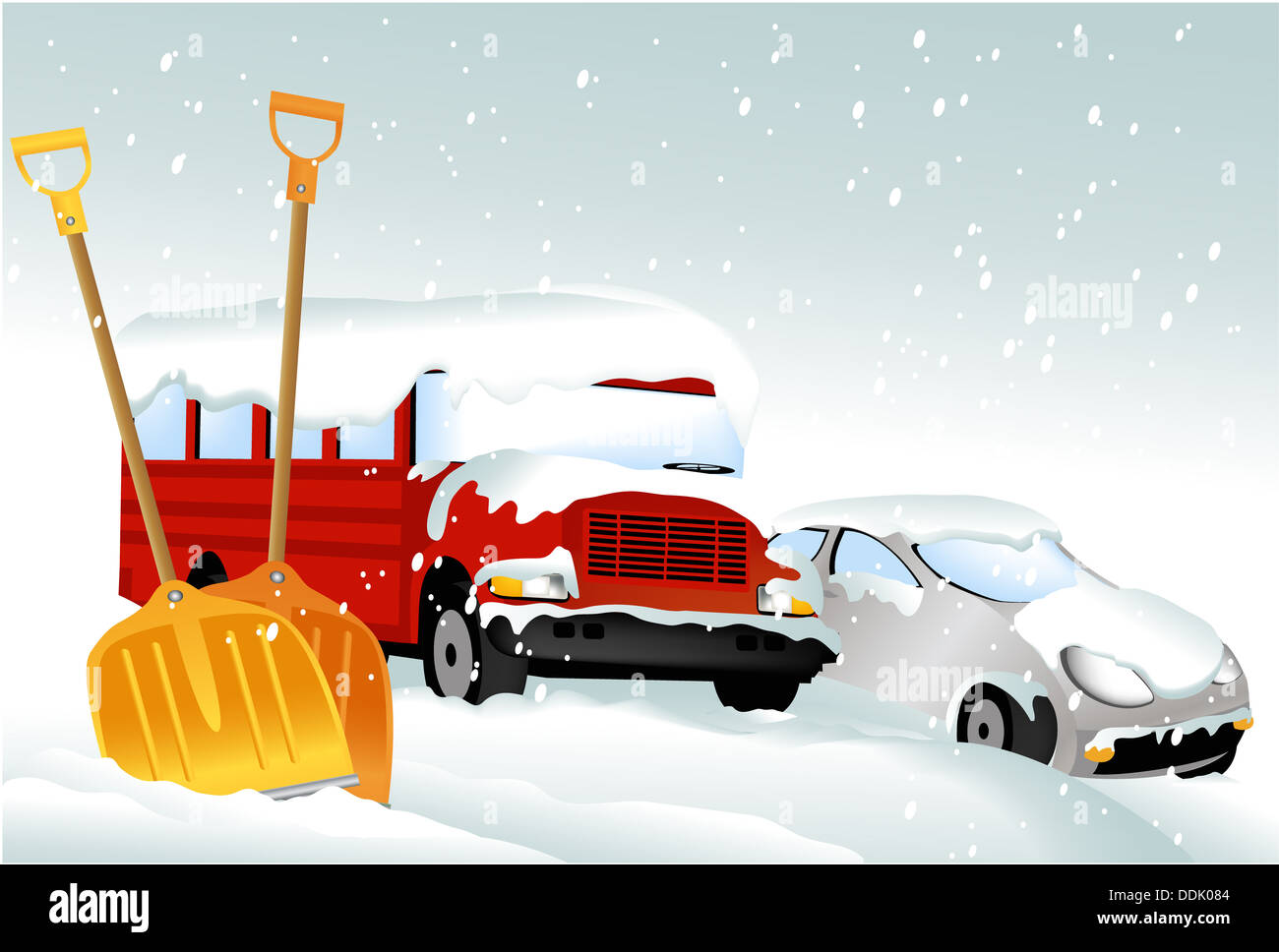 Cars after snowfall Stock Photo - Alamy