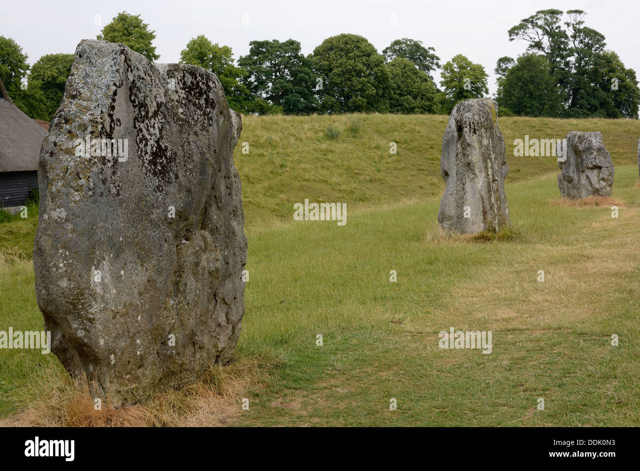 Standing stones of the megalithic stone circle at Avebury. Wiltshire ...