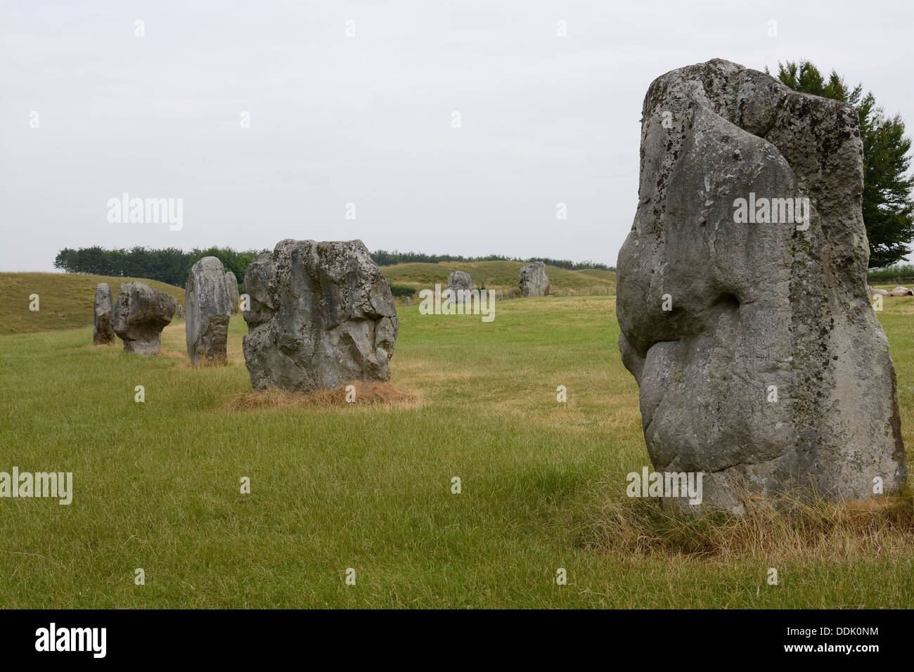 Standing stones of the megalithic stone circle at Avebury. Wiltshire ...