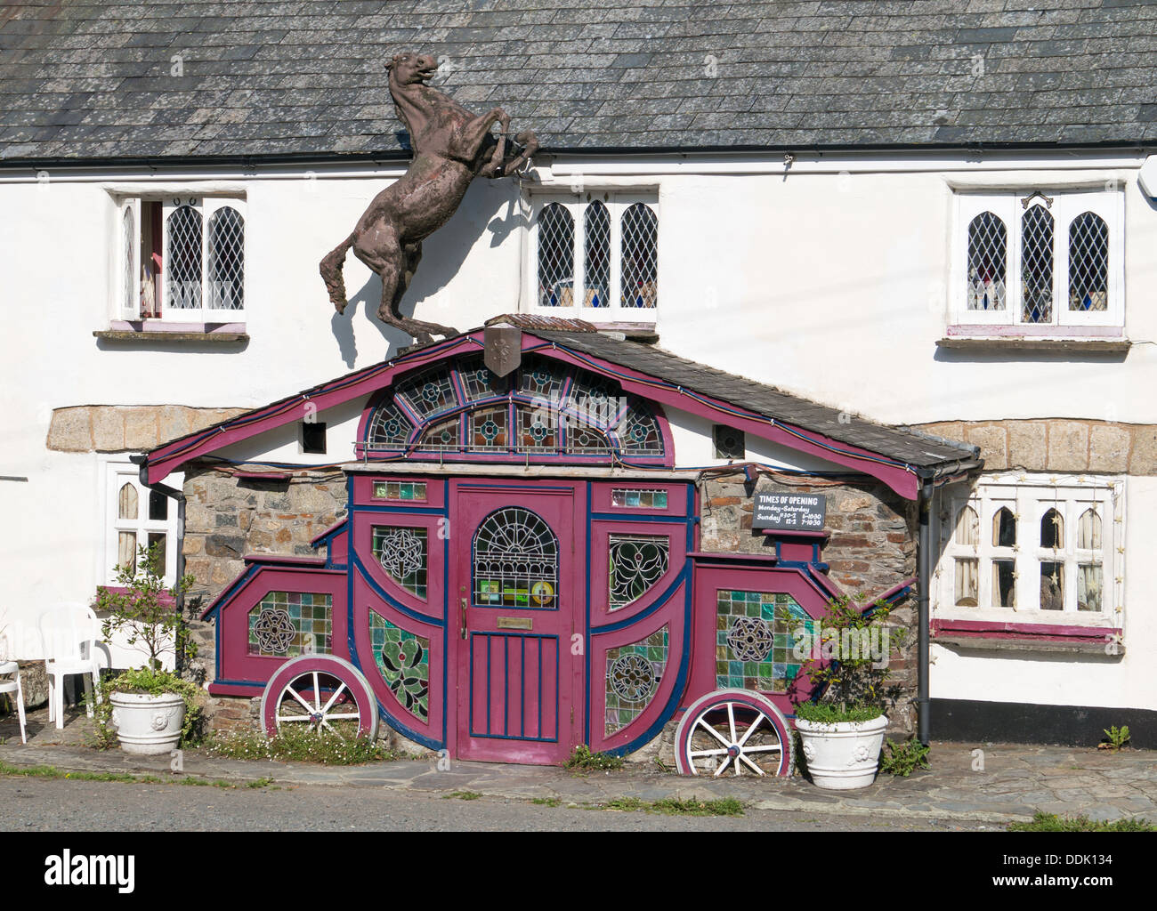 Entrance to the Highwayman Inn in Sourton, Devon, England, UK Stock ...