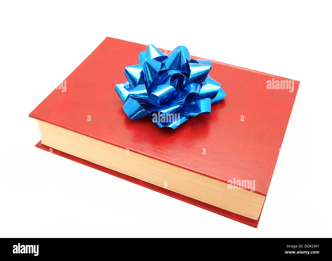 The book with a bow on a white background Stock Photo - Alamy