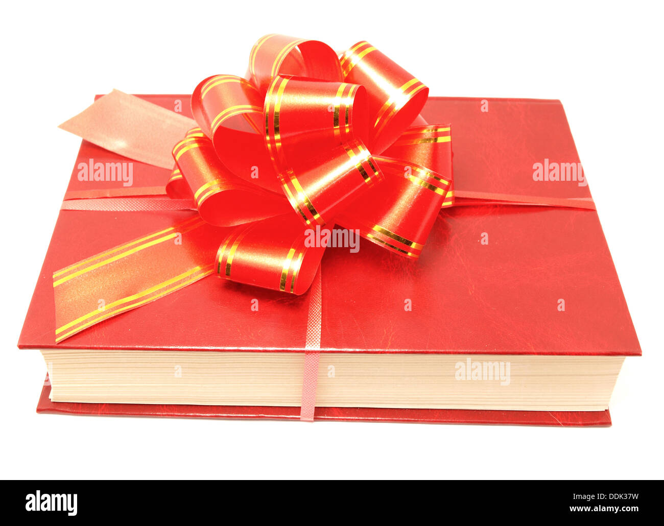 The book with a bow on a white background Stock Photo - Alamy
