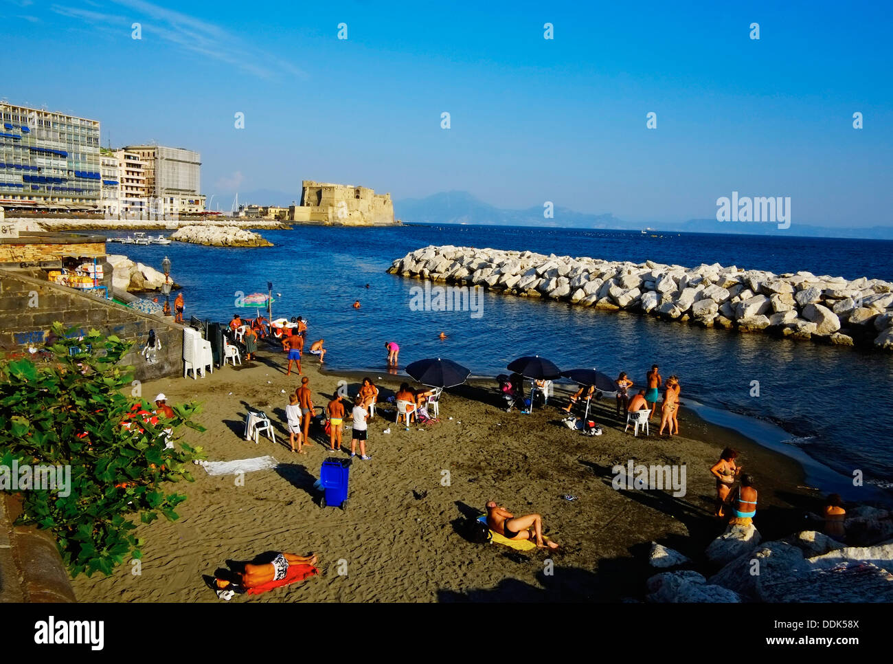 Italy, Campania, Naples, beach at Santa Lucia area Stock Photo - Alamy