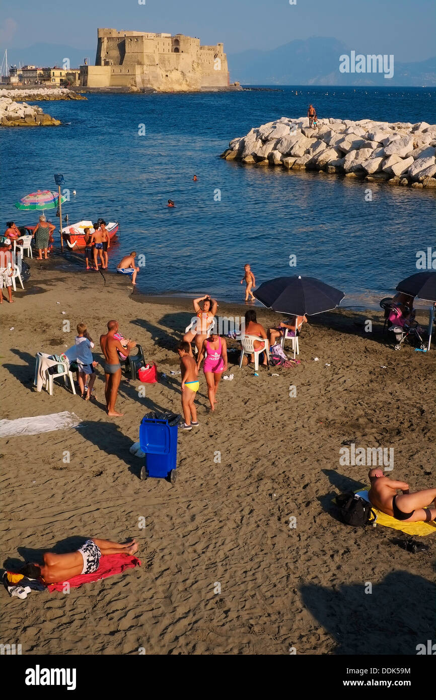 Italy, Campania, Naples, beach at Santa Lucia area Stock Photo - Alamy
