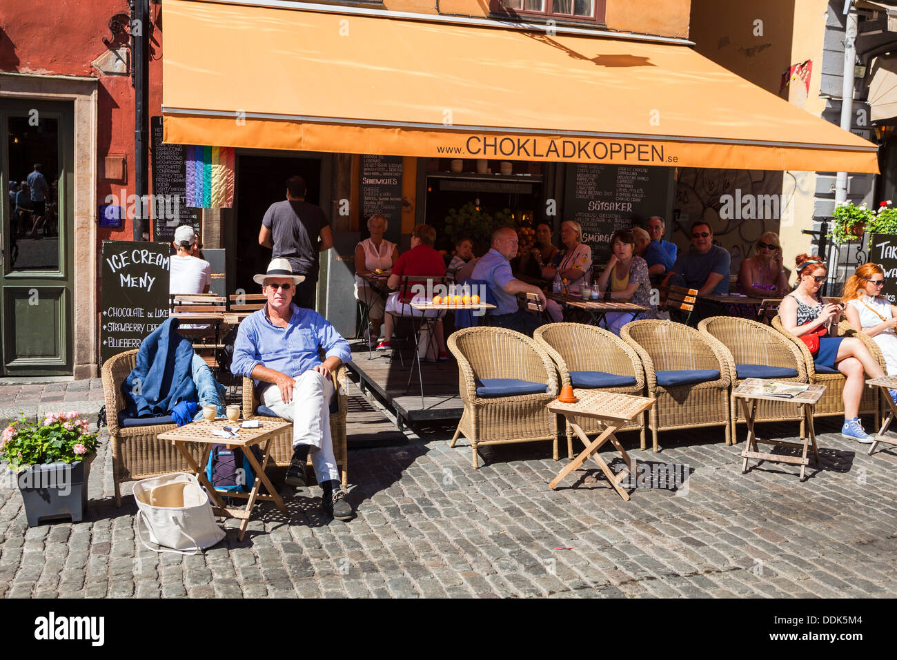 Sidewalk cafes Stockholm Sweden Stock Photo - Alamy
