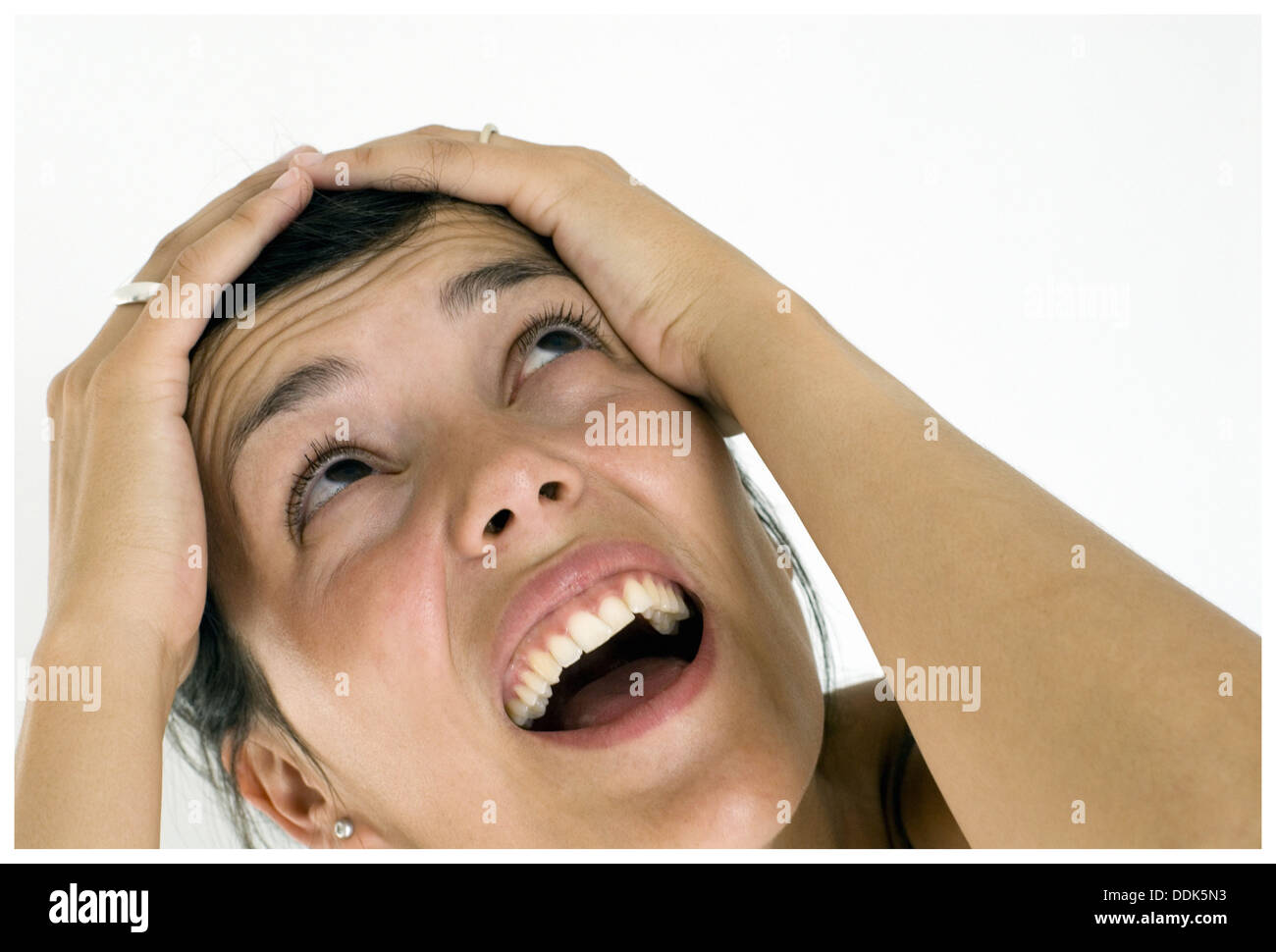Woman face dark yelling hi-res stock photography and images - Alamy