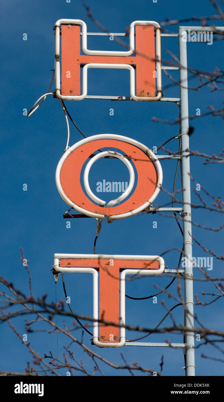 Hot neon sign Stock Photo - Alamy