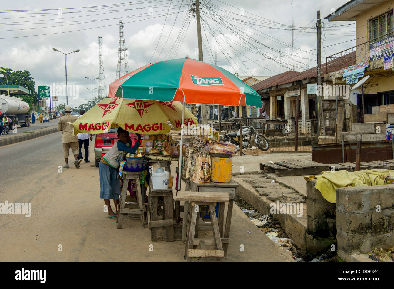Commercial street in Lokoja, Nigeria Stock Photo - Alamy