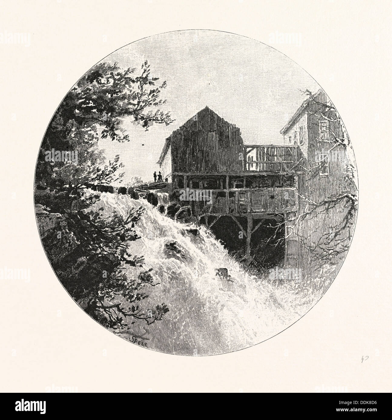 INGLIS FALLS, CANADA, NINETEENTH CENTURY ENGRAVING Stock Photo - Alamy