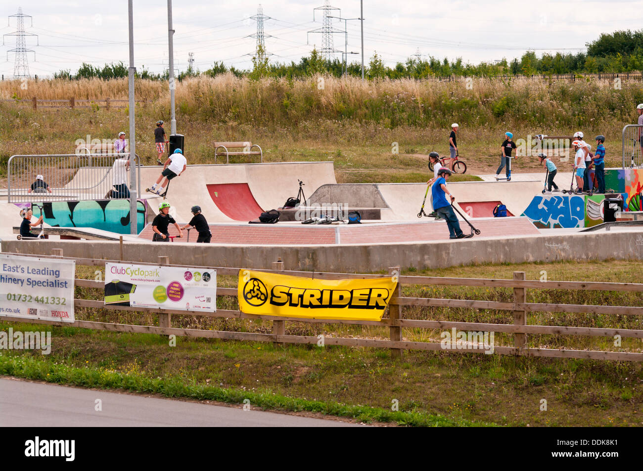 Kids at The Cyclopark Gravesend Kent England UK Stock Photo - Alamy