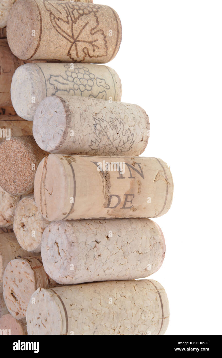 Group of wine corks isolated on white background Stock Photo - Alamy