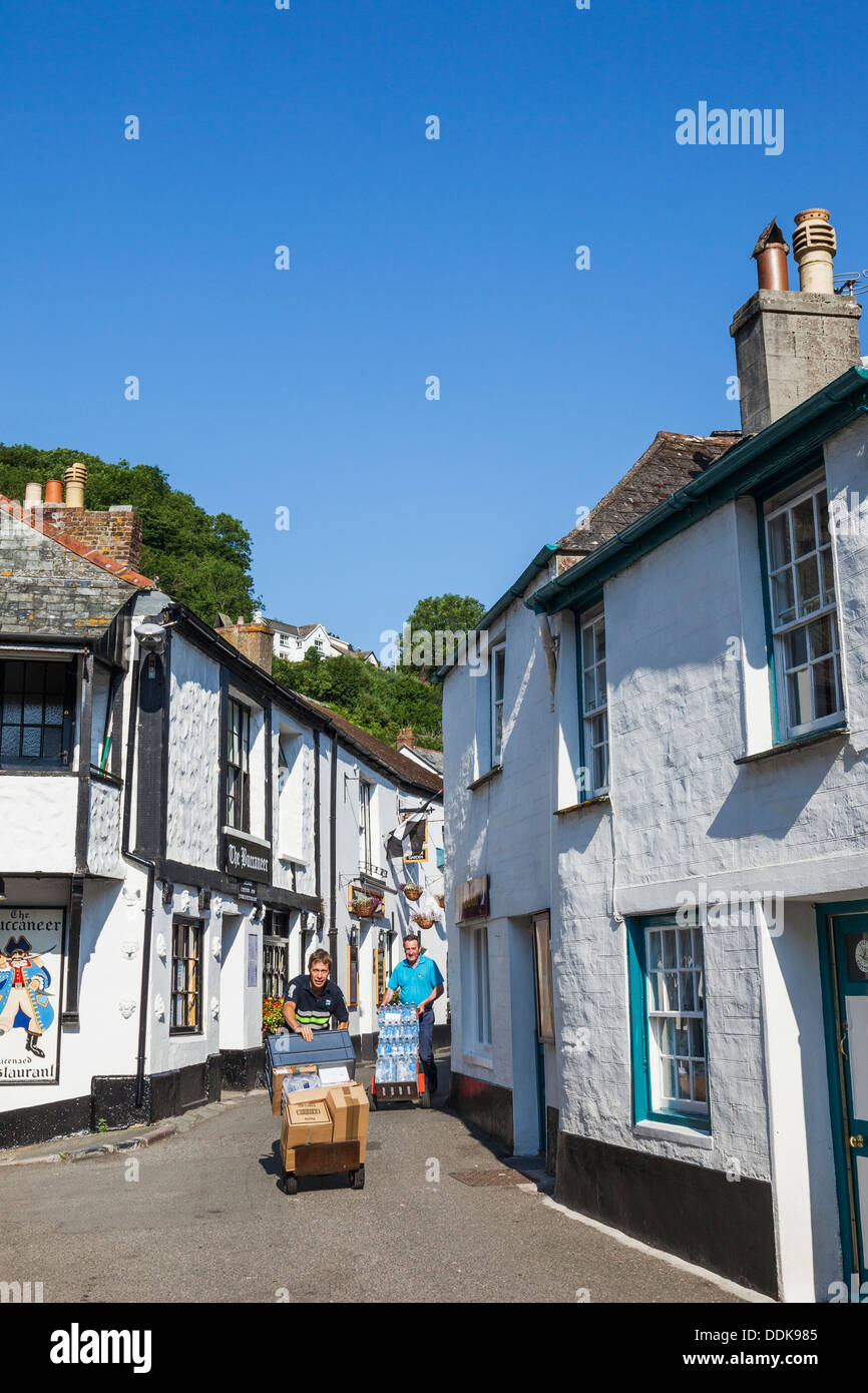Street scene polperro cornwall hi-res stock photography and images - Alamy