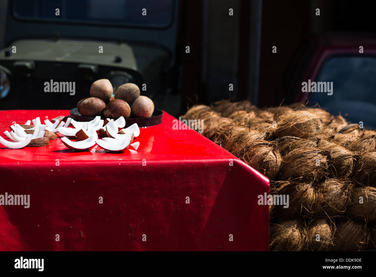 Indian coconut vendor hi-res stock photography and images - Alamy