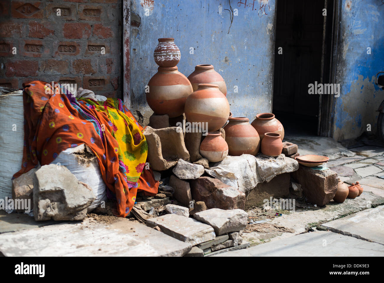 Pots in the street Stock Photo - Alamy