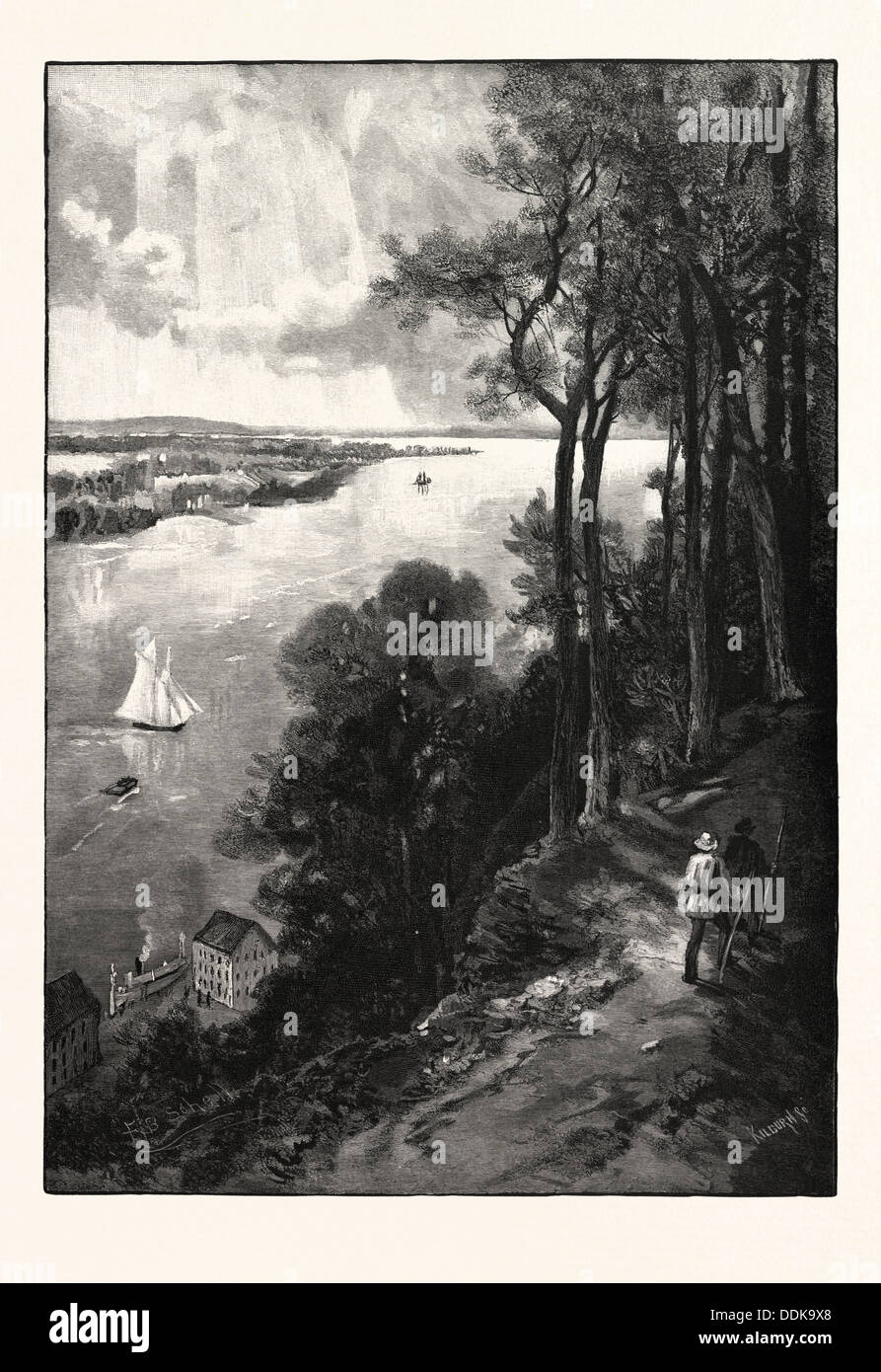 BAY OF QUINTE, FROM ABOVE STONE MILLS, CANADA, NINETEENTH CENTURY ...