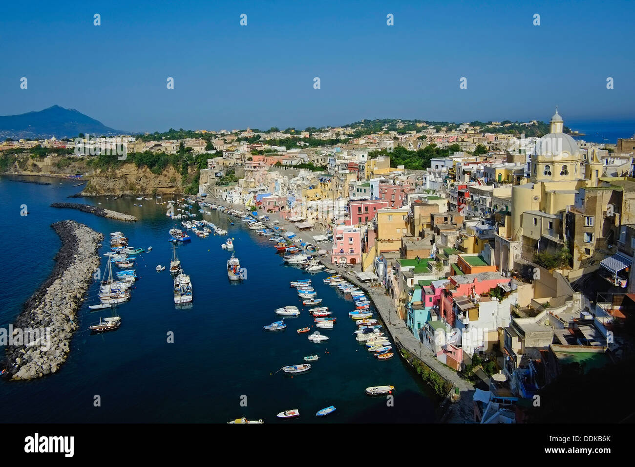 Italy, Campania, Bay of Naples, Procida island, Corricella port Stock ...