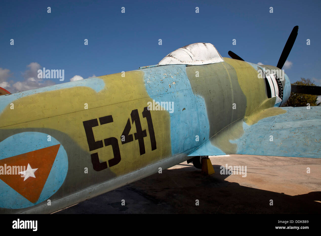 Fighter aircraft in cuban national colours at the Playa Giron (Giron ...