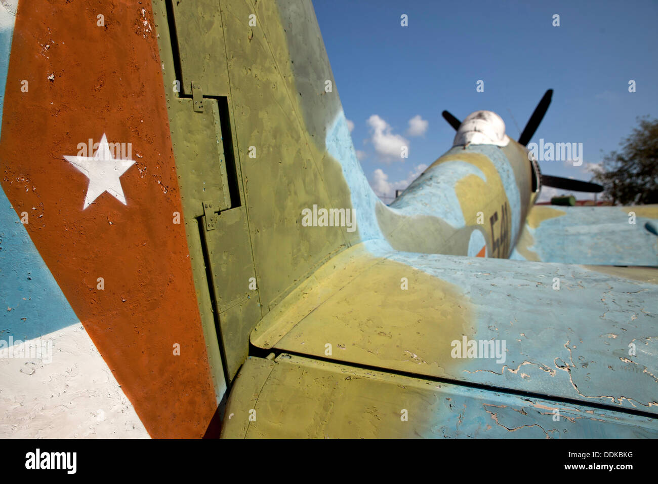 Fighter aircraft in cuban national colours at the Playa Giron (Giron ...