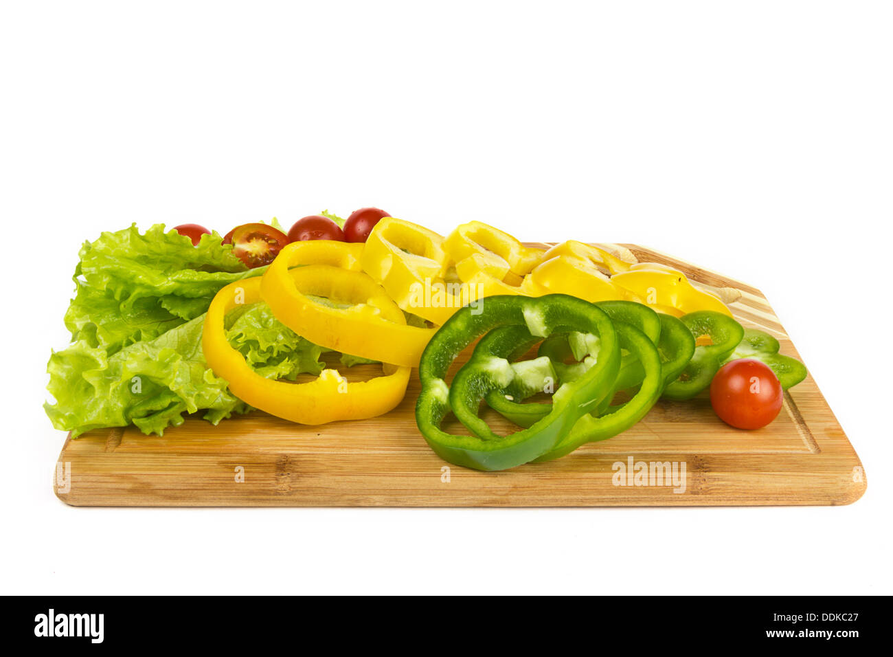 Cutting red pepper into slices Cut Out Stock Images & Pictures - Alamy