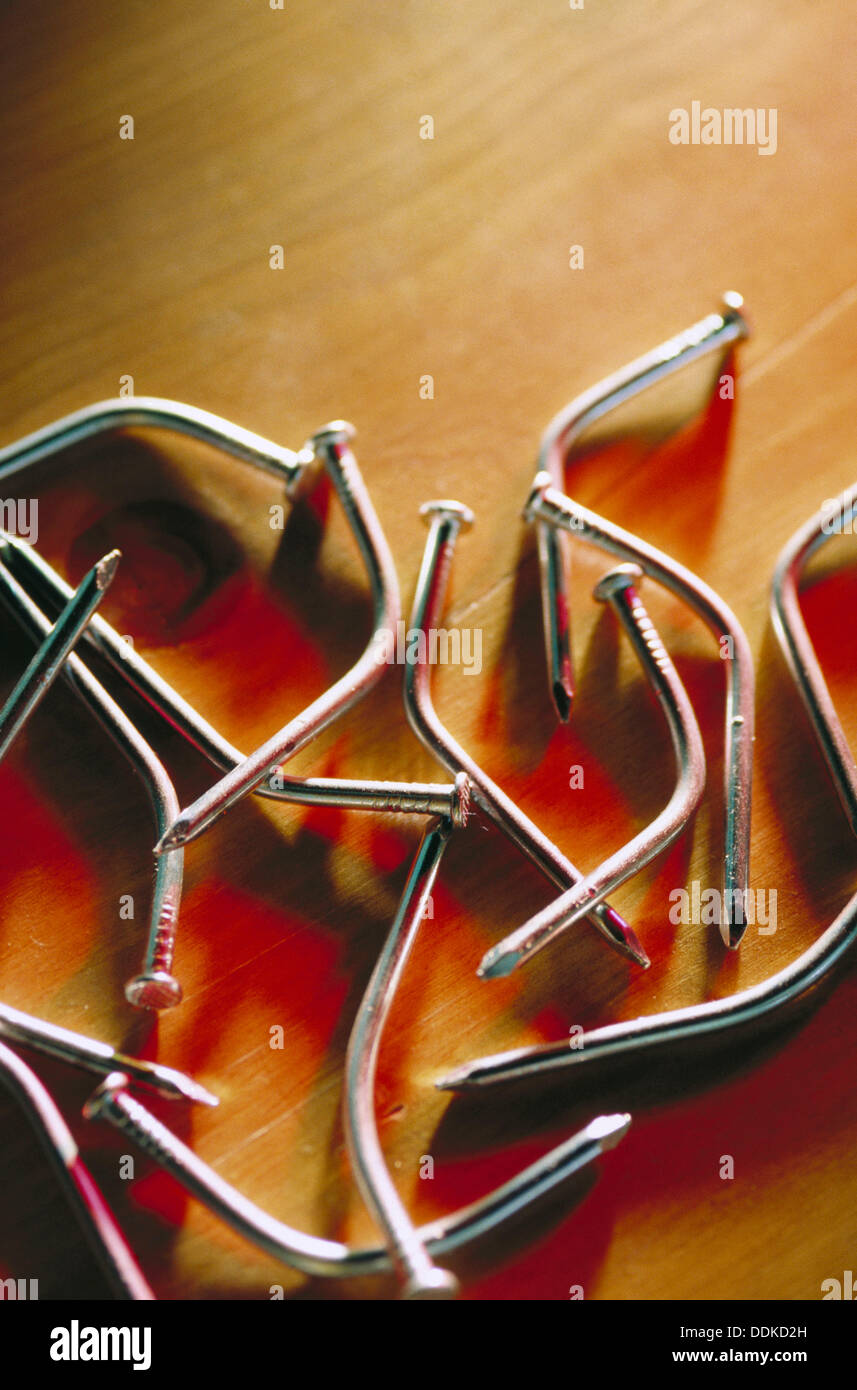 Bent nails hi-res stock photography and images - Alamy