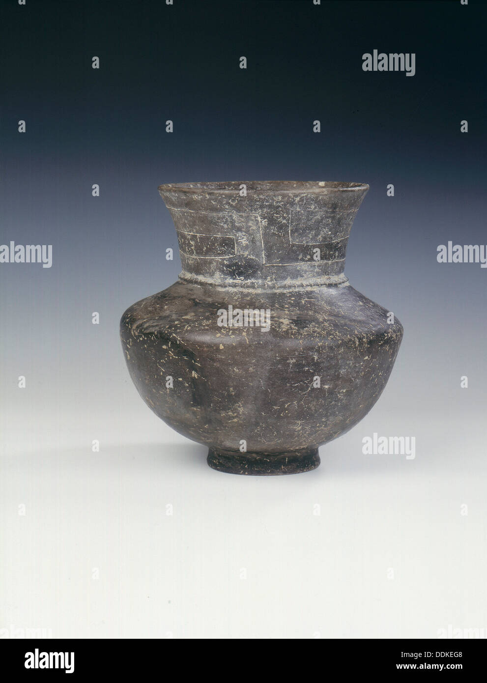 Ban Chiang burnished black pottery jar, Thailand, c1000-500 BC. Artist ...