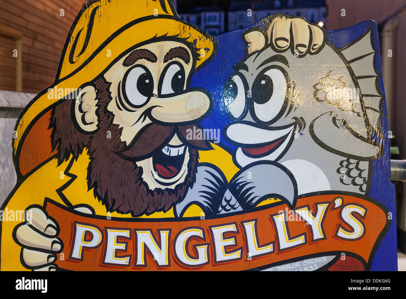 England, Cornwall, Looe, Fish and Seafood Restaurant Sign Stock Photo ...