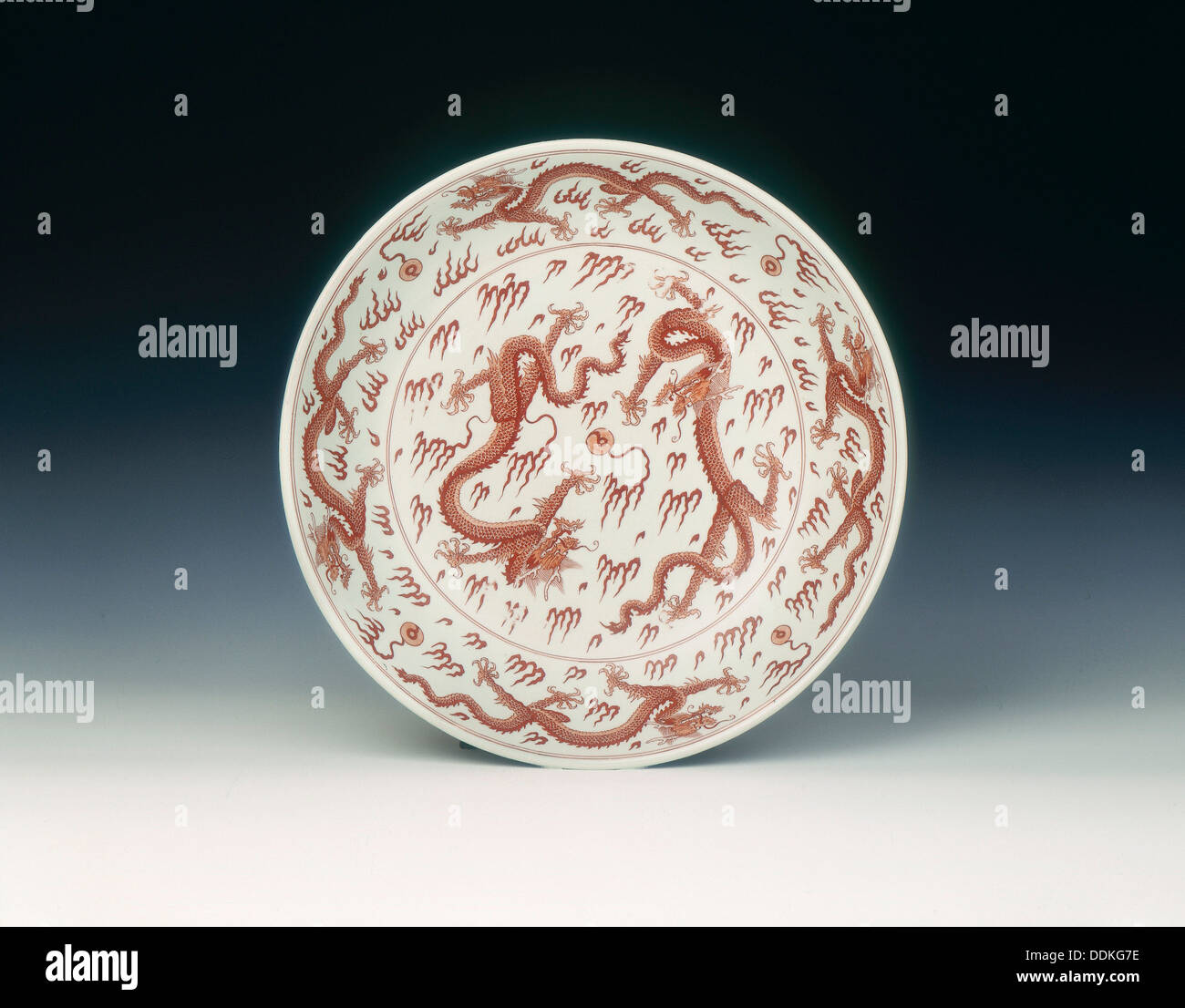 Iron red dragon dish, Qing dynasty, China, 1662-1722. Artist: Unknown ...