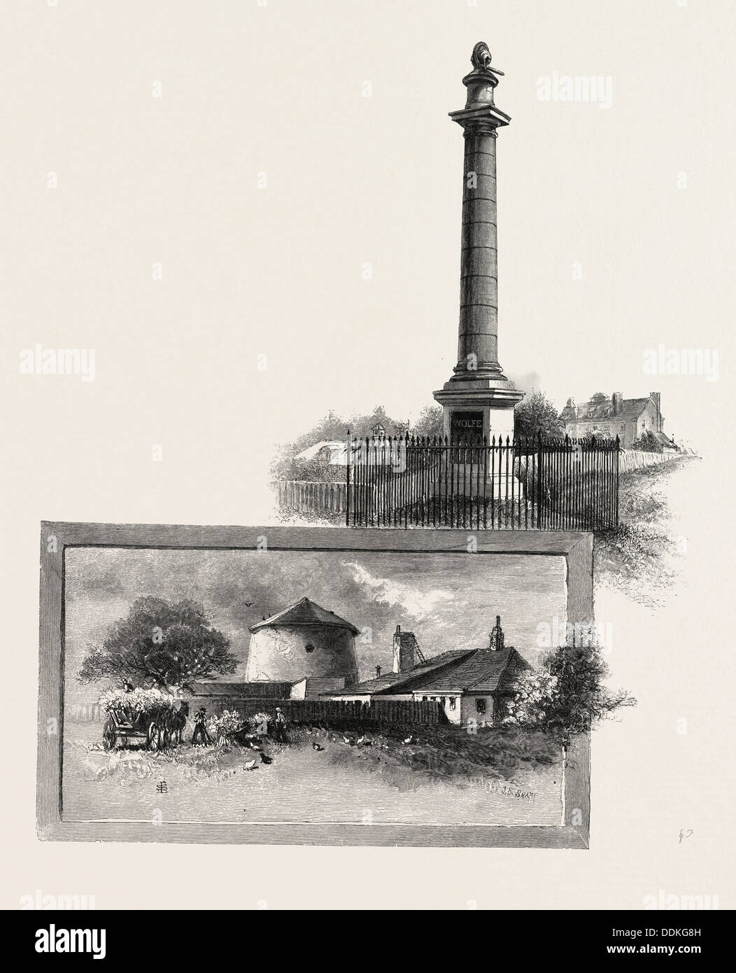 QUEBEC, WOLFE'S MONUMENT (Top); MARTELLO TOWER. On the Plains of ...