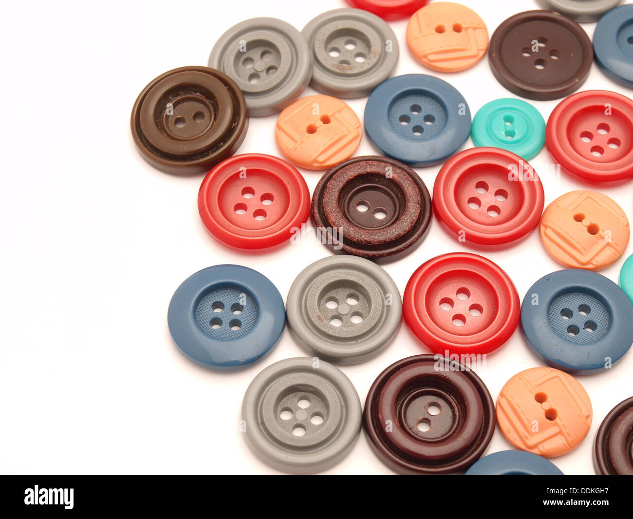 Buttons on a white background Stock Photo - Alamy