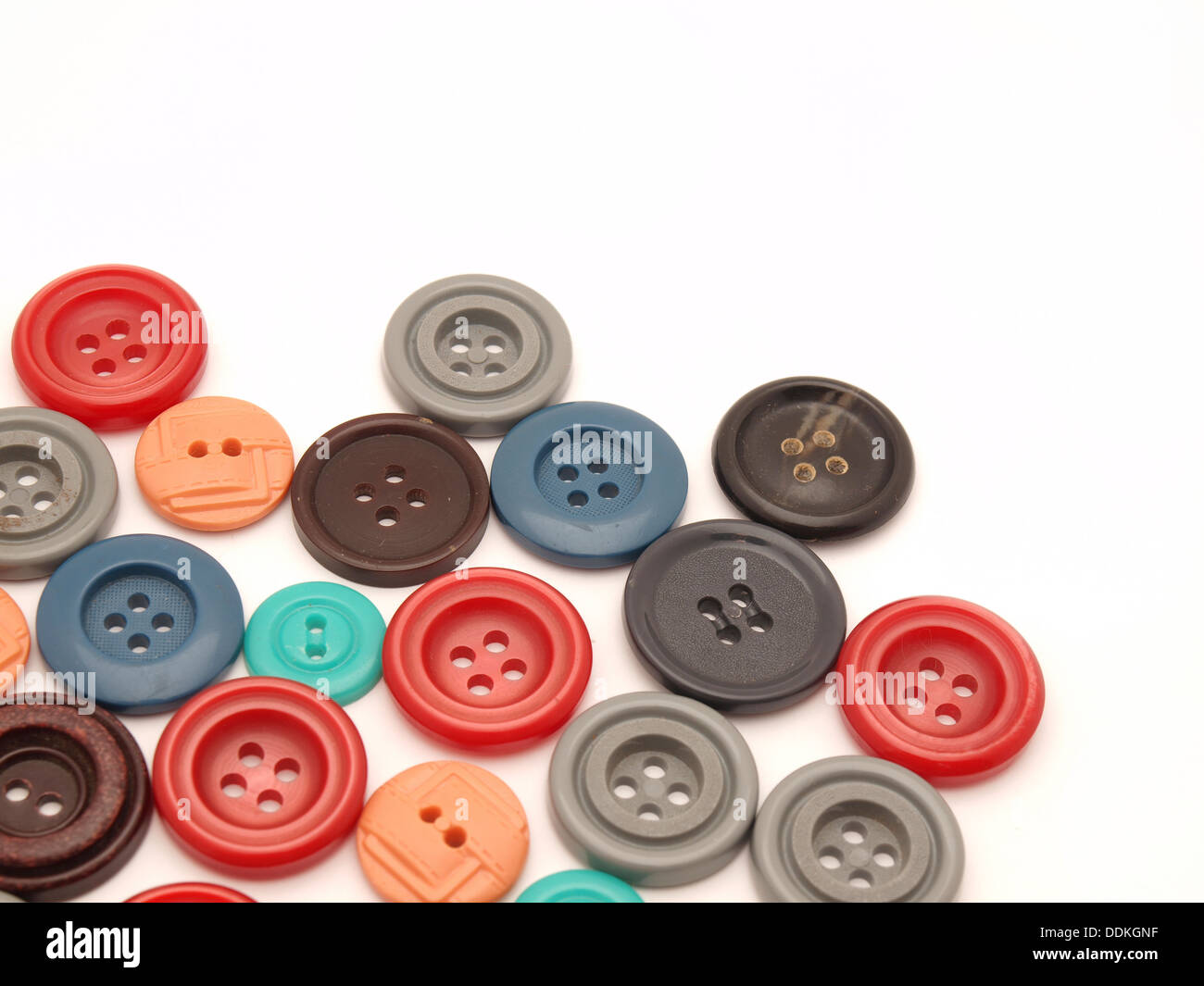 Buttons on a white background Stock Photo - Alamy