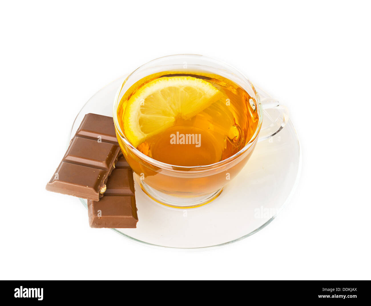 Cup of tea with chocolate Stock Photo - Alamy