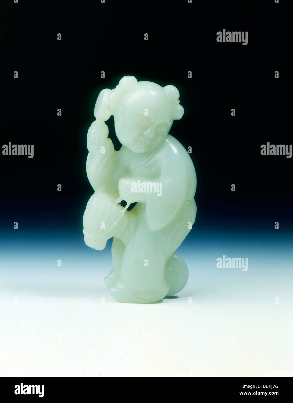 Boy with rattle on a hobby horse in jade, Qing dynasty, China, 2nd half ...