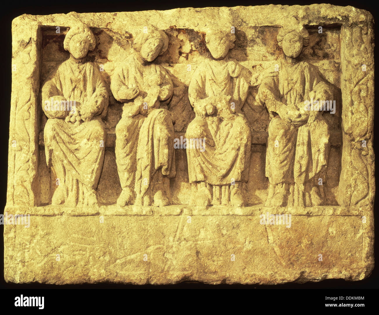 Sculpture of four mother-goddesses, Roman. Artist: Unknown Stock Photo ...