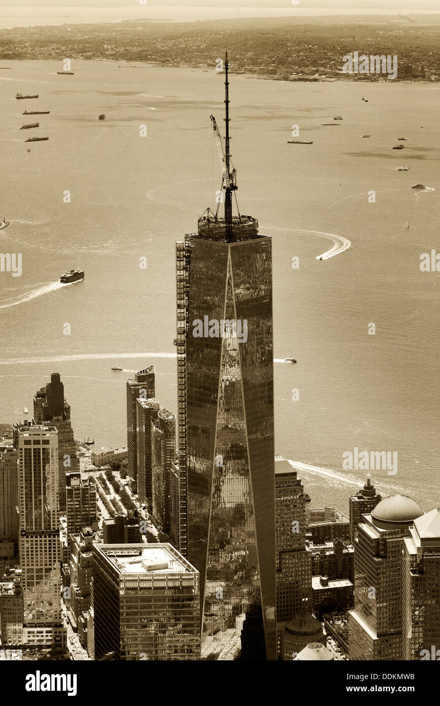 aerial photograph One World Trade Center,Manhattan, New York City Stock ...