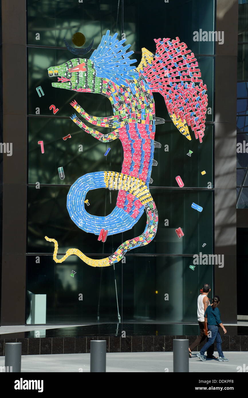 A large work of street art by Brazilian artist Fefe Talavera is seen at ...