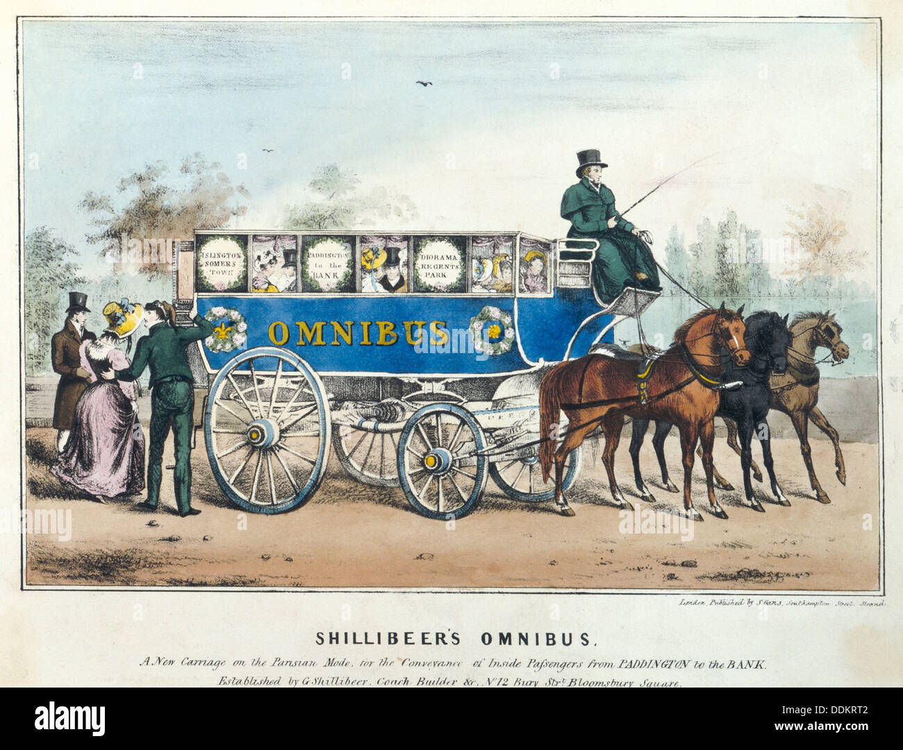 'Shillibeer's Omnibus...from Paddington to the Bank', London, 1838 ...