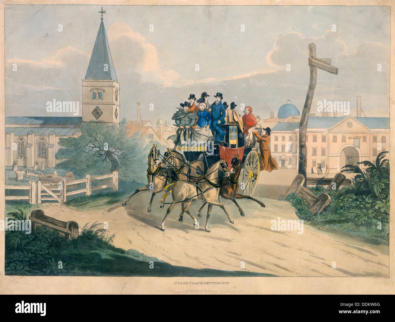 'Stage Coach Setting Off', early 19th century. Artist: Robert Havell ...