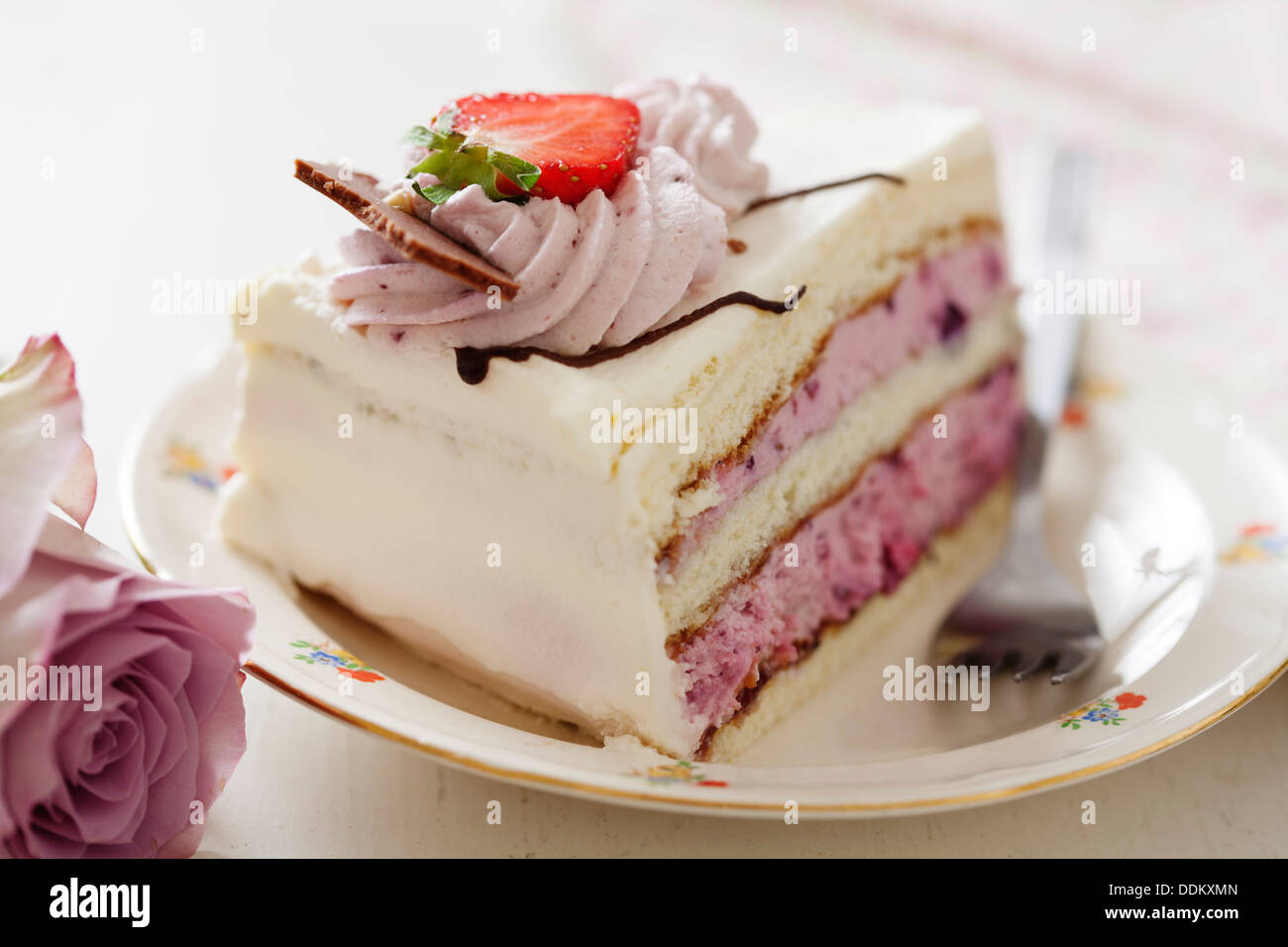 slice of layered cake Stock Photo - Alamy