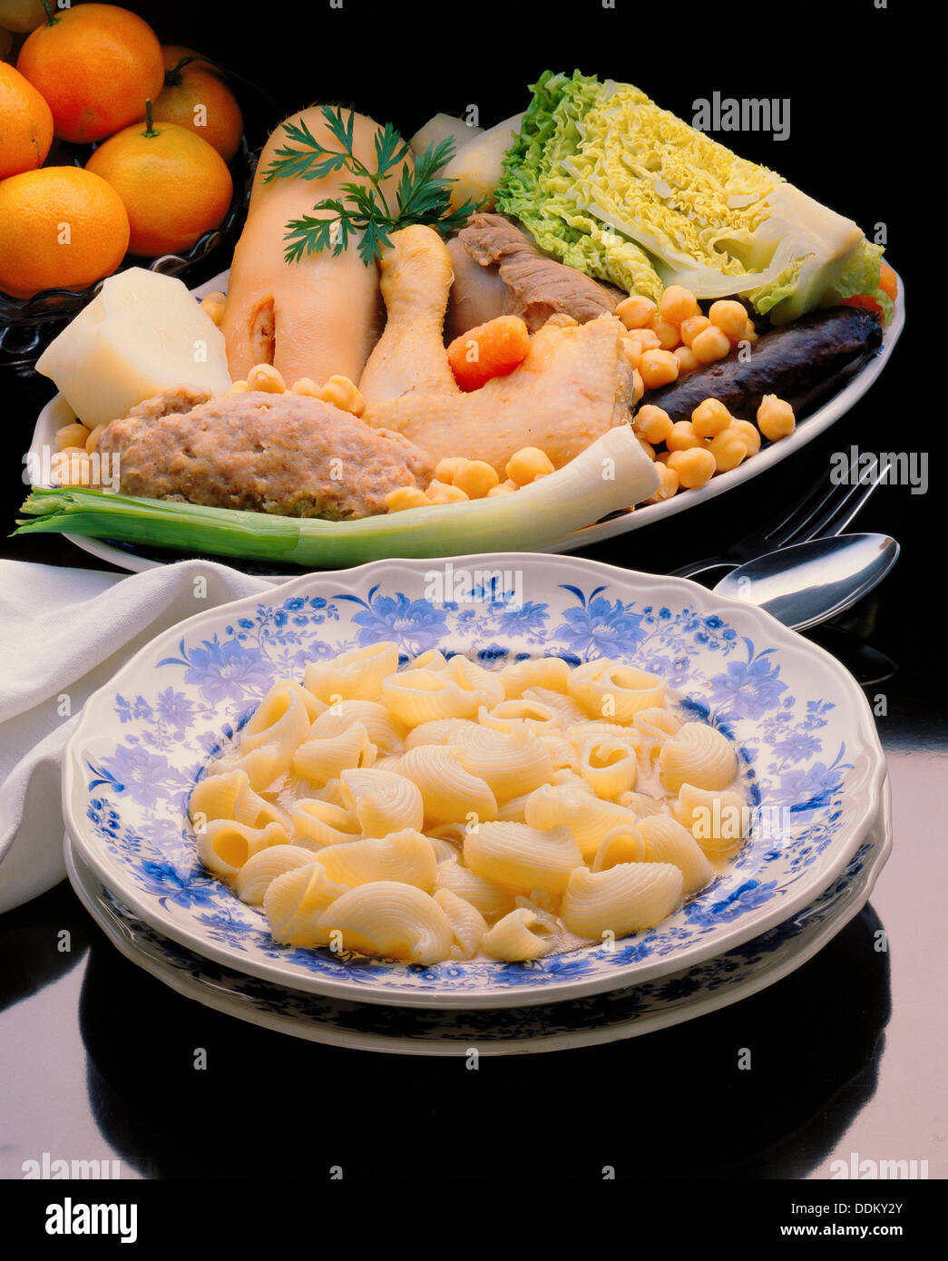 ´Escudella´ traditional Catalan stew and ´carn d´olla´ (all the meat ...