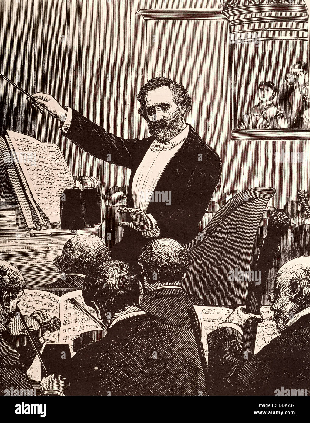 Giuseppe Verdi conducting one of his operas Stock Photo - Alamy
