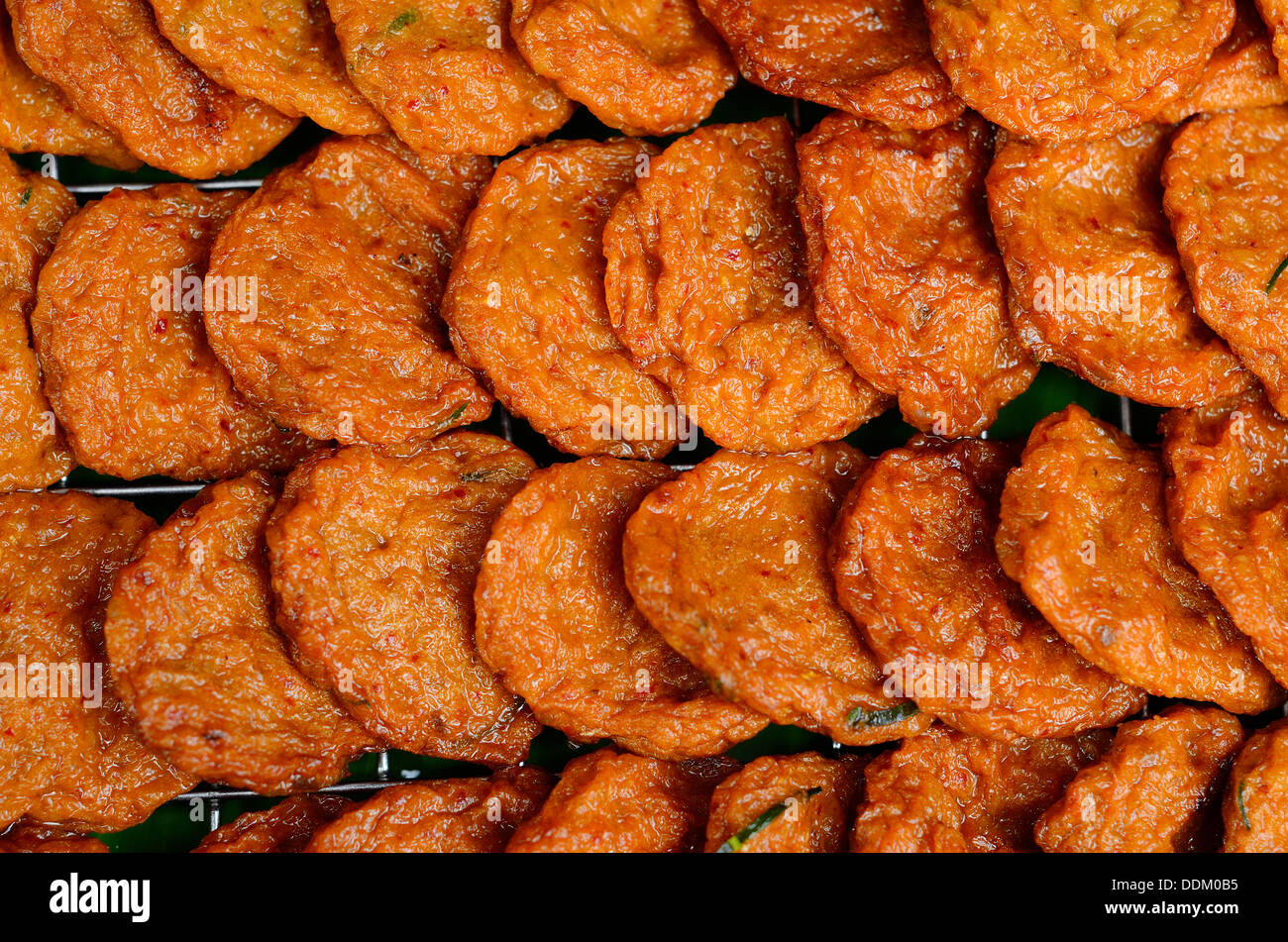 fried fish patty on table at Thai native market Stock Photo - Alamy