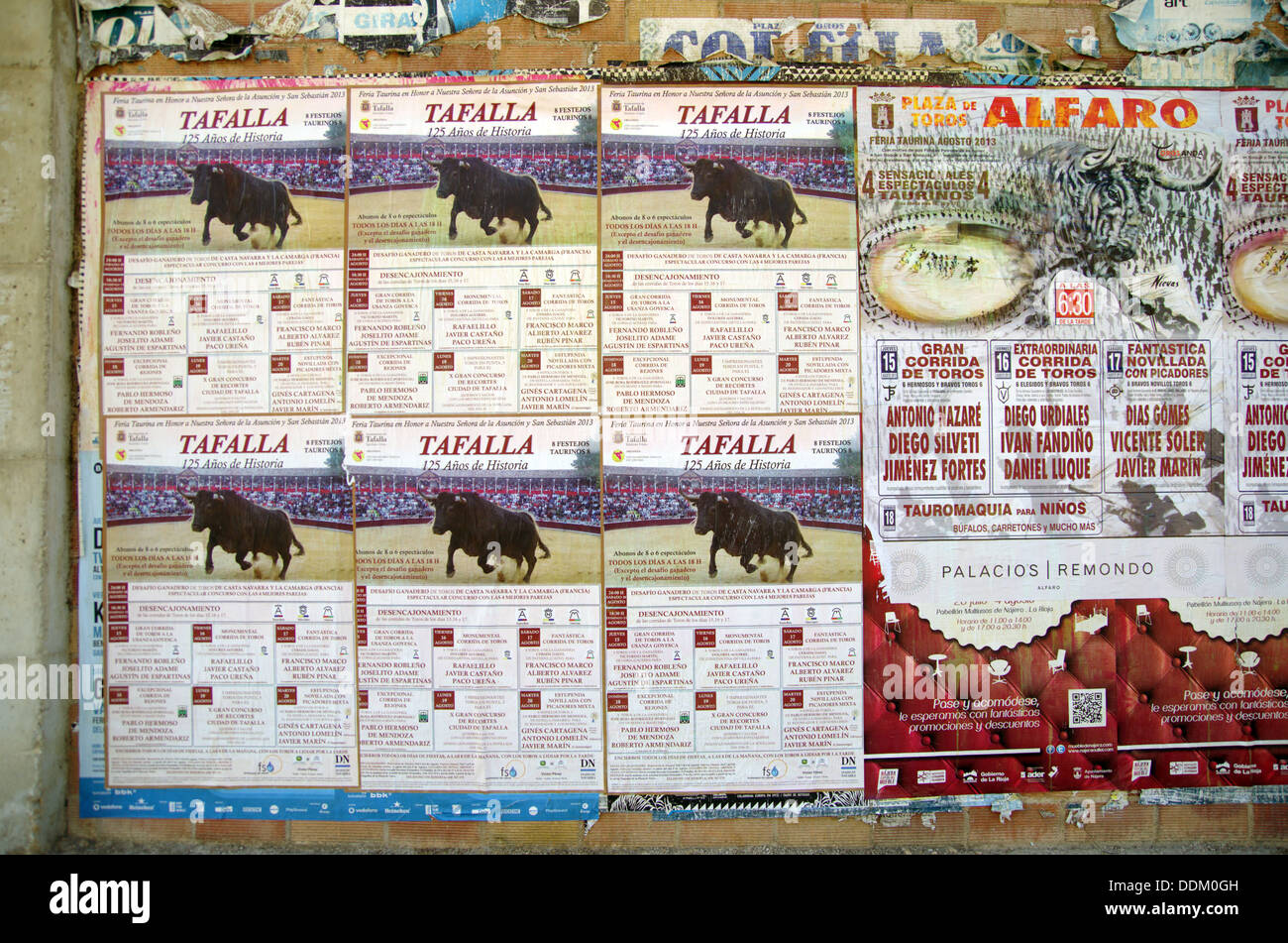 Toros sign/advertisement of Tafalla bullfighting Stock Photo - Alamy